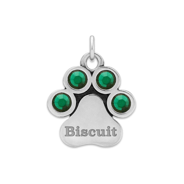 Personalized Crystal Paw Necklace, You Are My Shining Light Birthstone ...