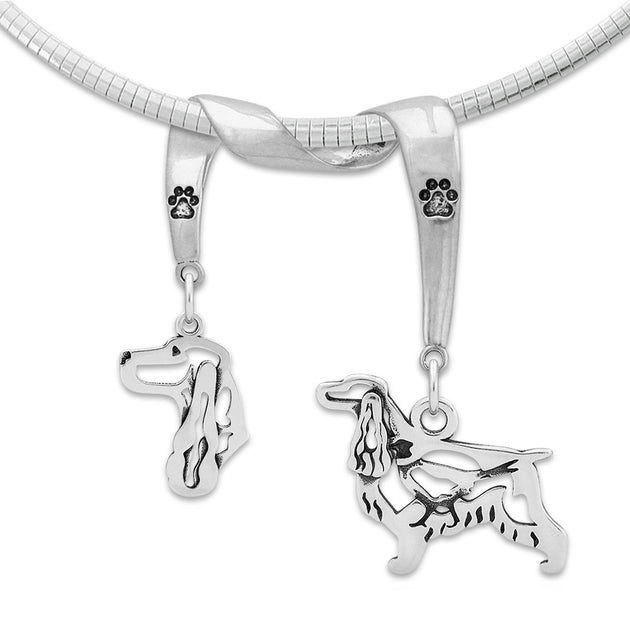 English Cocker Spaniel Luxury Necklace in Sterling Silver – Dazzling Paws