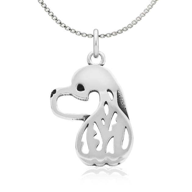 Cocker Spaniel Pendant Necklace in Sterling Silver – Dazzling Paws