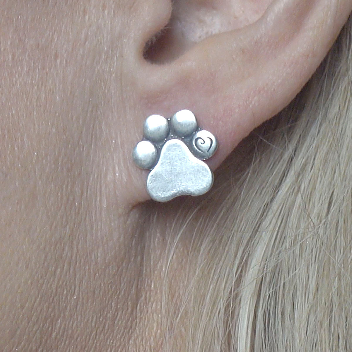 Paw Print Stud Earrings – Dazzling Paws