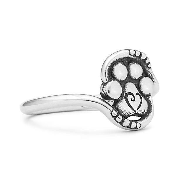 Sterling Silver Puppy Paws Ring, Paw Ring for Dog Moms – Dazzling Paws