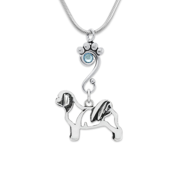 Sterling Silver Shih Tzu Crystal Necklace – Dazzling Paws
