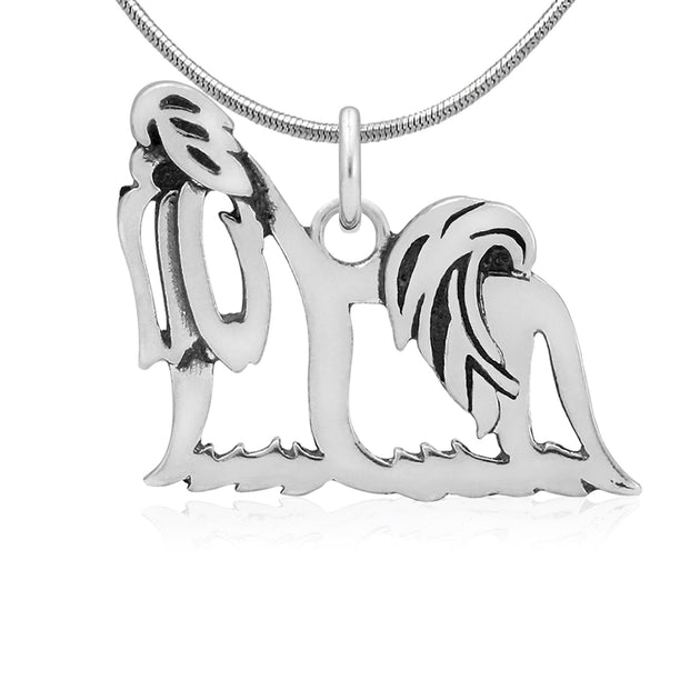 Sterling Silver Shih Tzu Necklace Jewelry, Show Cut – Dazzling Paws