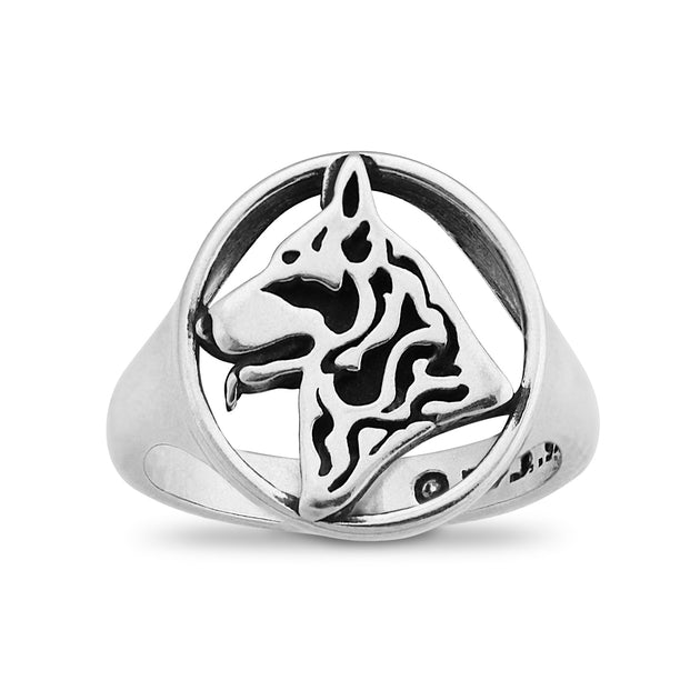 Sterling Silver German Shepherd Ring – Dazzling Paws