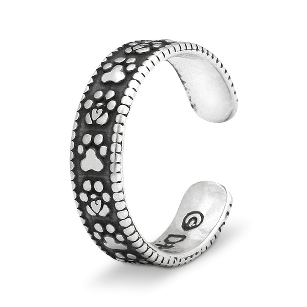 Sterling Silver Dog Paw Toe Ring, Paws Leave Such Impressions ...